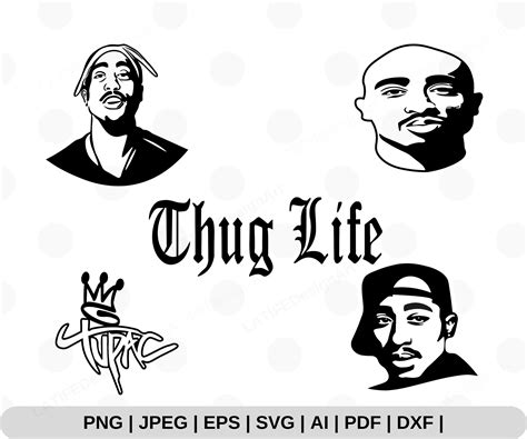 2pac Tupac Svg 2pac Digital Thuglife Svg Thuglife Rapper Etsy UK