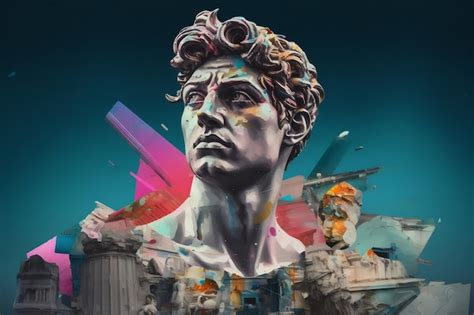 Premium AI Image Captivating Art Collage Showcasing Iconic David