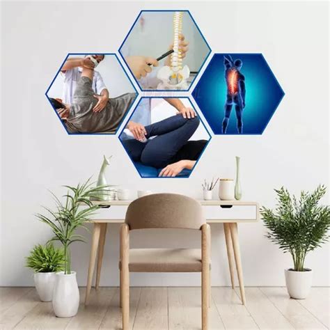 Vinilo Fisioterapia Quiropráctico Espalda 4 Hexágonos Q6 Envío gratis