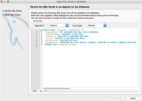 how to create a table in mysql workbench using the gui