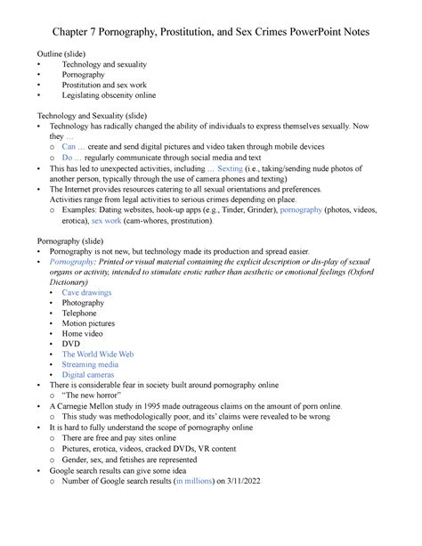 Chapter Power Point Notes Chapter Pornography Prostitution And