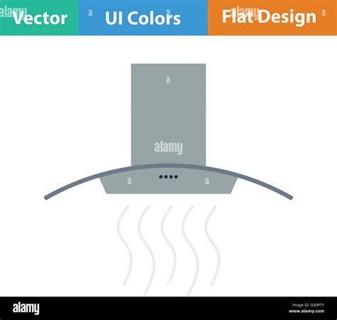 L icône de la hotte de cuisine Modèle plat Vector illustration Image