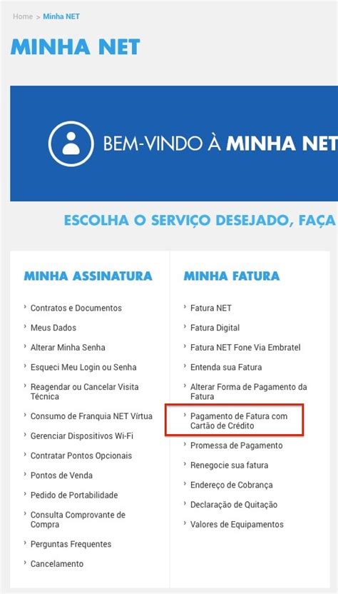 Pague Sua Fatura NET Cart O De Cr Dito E Acumule Pontos Extras