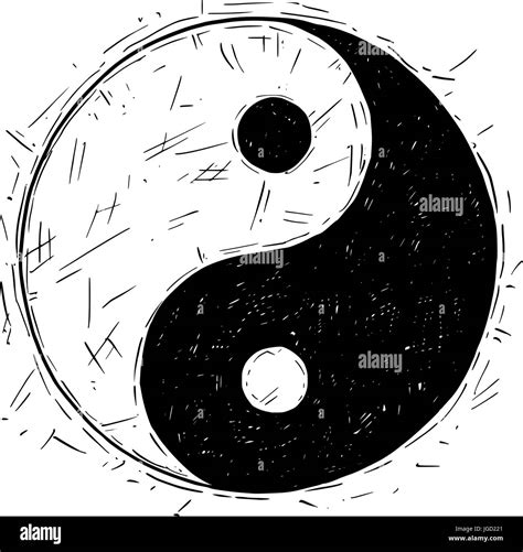 Disegnata A Mano Vector Doodle Illustrazione Di Yin Yang Jin Jang