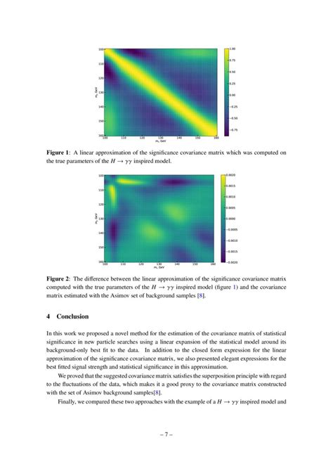 linear approximation to the statistical significance autocovariance matrix in the asymptotic