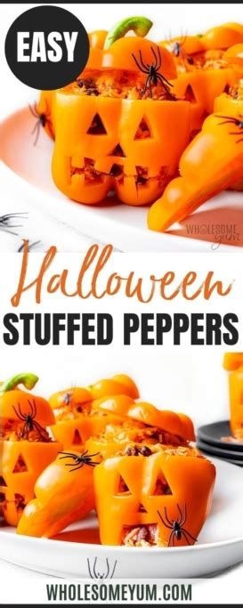 Halloween Stuffed Peppers Jack O Lantern Wholesome Yum