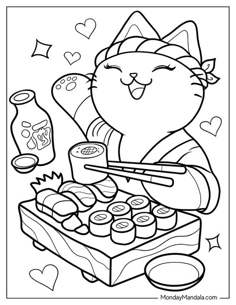 Sushi Coloring Pages Free Pdf Printables Artofit