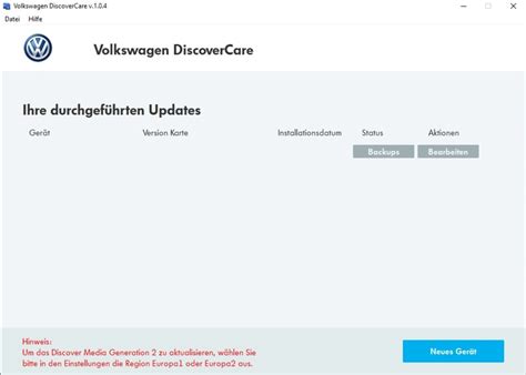 Karten Software Updates Volkswagen