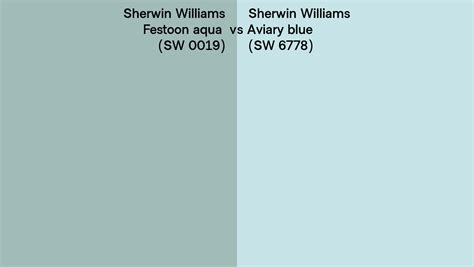 Sherwin Williams Festoon Aqua Vs Aviary Blue Side By Side Comparison