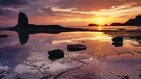 Wallpaper Landscape Sunset Sea Water Rock Nature Shore