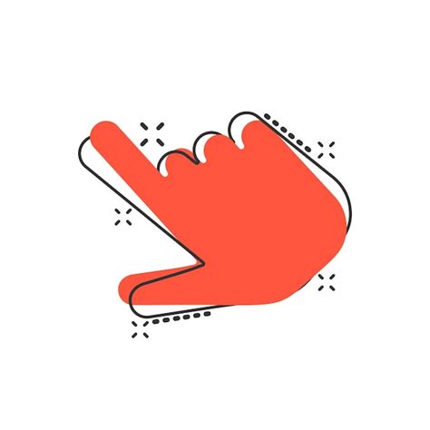 Haga clic en el icono del mouse en estilo cómic ilustración de dibujos