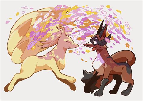 Ninetales And Thievul Pokemon Drawn By Fuku Danbooru