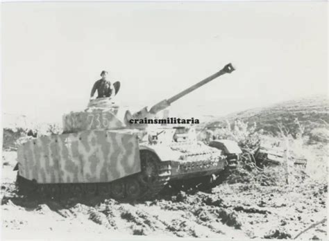 RIESEN REPRO FOTO Panzer IV Tank mit Seitenschürze Kennung Tarn Camo