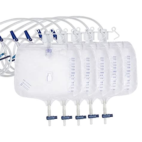 5 Pack 2000ml Urinary Drainage Bag Urine Collection Bag Drain Bag With
