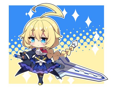 Safebooru 1girl Absurdly Long Hair Absurdres Ahoge Black Pantyhose Black Skirt Blazblue Blonde