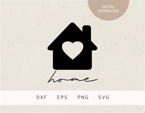 Plotterdatei Home Haus Mit Herz Zuhause SVG DXF Etsy De