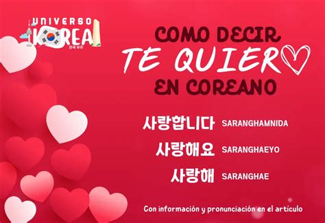 Cómo decir te quiero en coreano con audio formas y frases de ejemplo