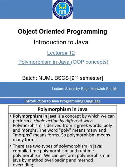 lecture polymorphism pdf method computer programming inheritance object oriented
