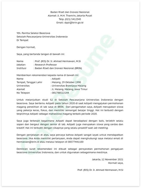 7 Contoh Lengkap Surat Rekomendasi Beasiswa Serta Cara Membuatnya