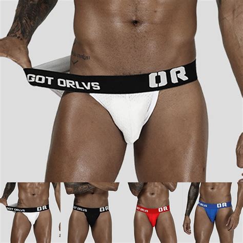 POWCS Sexy Mens Sheer Mesh Low Rise Bikini Briefs Underwear Swimwear