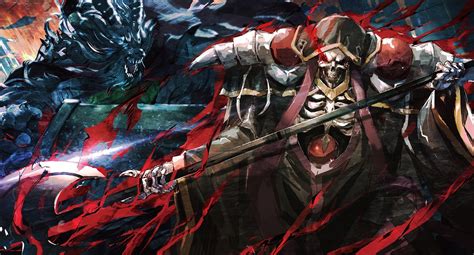 Ainz Ooal Gown Glowing Eyes Overlord Anime Artwork