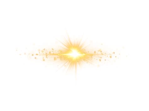 Golden Glowing Light Effects Isolated On Transparent Background Solar