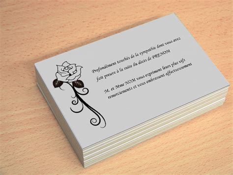 Carte Remerciement Décès Deuil Modèle Gratuit