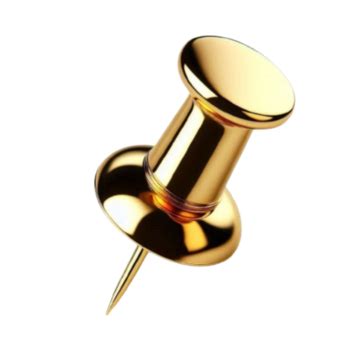 Gold Push Pin On Black Background Clipart With Transparent Gold Push
