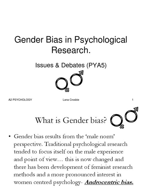gender bias in psychological research pdf bias gender