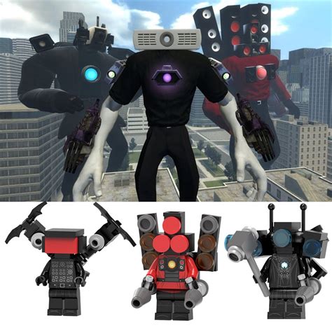 Skibidi Toilet Building Blocks Figures TV Man Toy Upgraded Titan