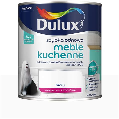 Dulux farba do mebli laminatów PCV metalu Szybka Odnowa KUCHNIA BIAŁY 2