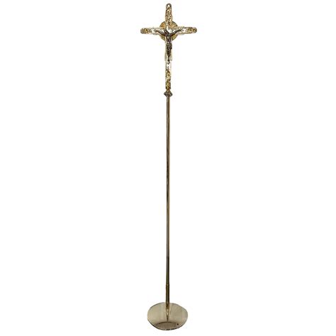 Cruz Parroquial Dorada Con Soporte Art Culos Religiosos Ultreya
