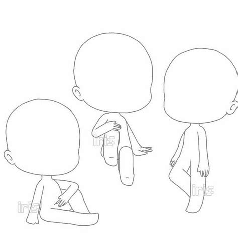 White Gacha Life Body Base Poses Gacha Disegno Character Schizzi