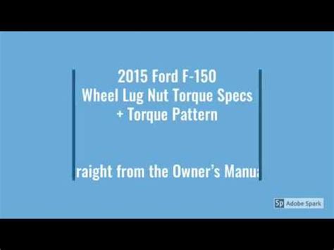 Ford F150 Wheel Nut Torque Specs
