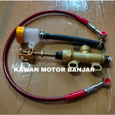 Jual Paket 2in1 Master Rem Belakang Tonjokan Brembro Selang Rem 60cm