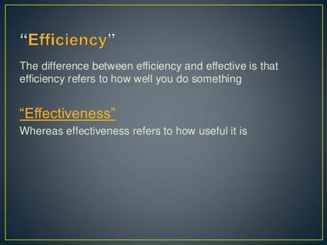 differences between efficiency and effectiveness