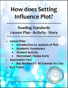 How Setting Influences Plot All Summer In A Day Lesson Plan