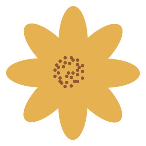 Diseño PNG Y SVG De Flor Amarilla Grande Y Plana Para Camisetas