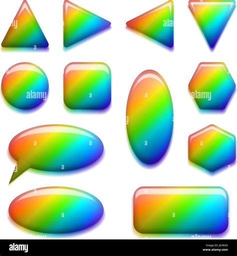 Rainbow Glass Buttons Set Stock Vector Image Art Alamy