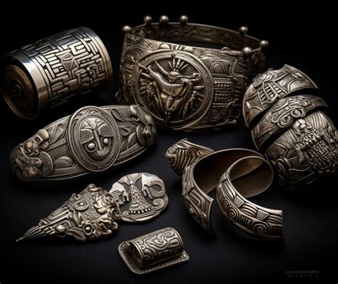 Os Intrincados Designs Das Joias De Prata Mexicanas Foto Premium