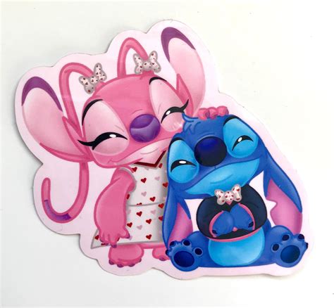 Stitch Angel Valentines Day Vinyl Sticker Etsy