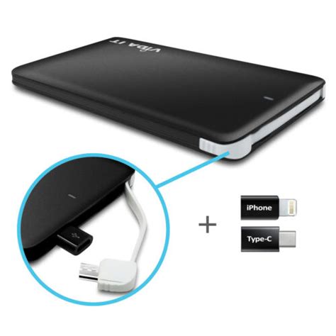 Power Bank Externa Cargador De Bater A Port Til Con Cable Integrado