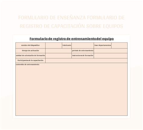 Plantillas Formulario De Registro De Capacitación Para Excel Gratis y