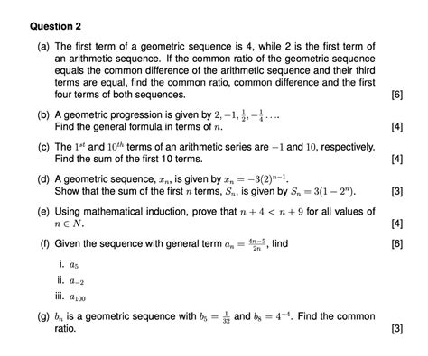 solved question 2 a the first term of a geometric sequence
