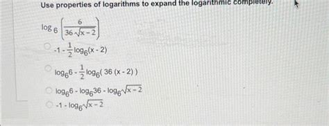 solved use properties of logarithms to expand the