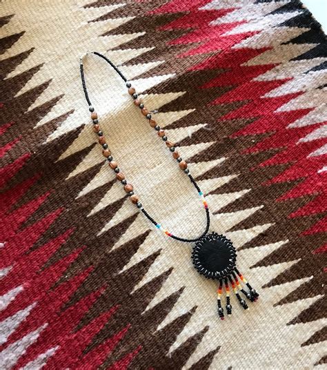 Navajo Ghost Bead Necklace Vintage Native American Indian Jewelry