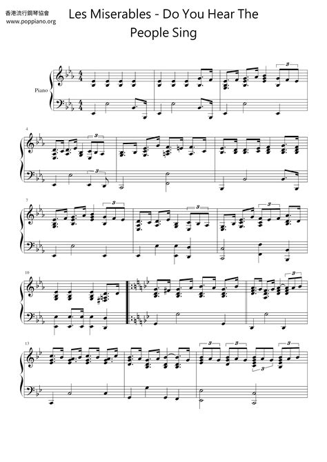 Les Miserables Do You Hear The People Sing Sheet Music pdf レミゼラブル