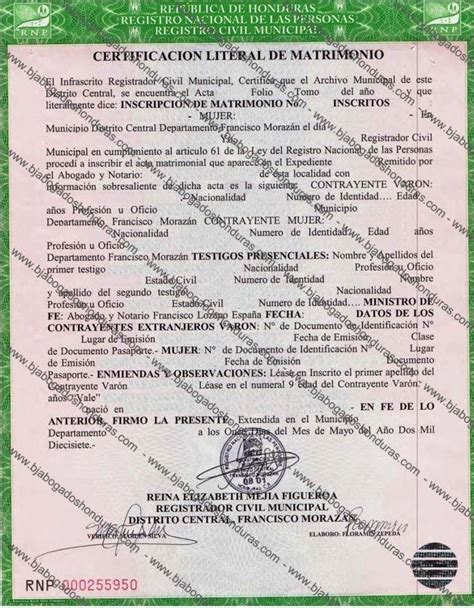 Certificación Literal de Matrimonio Acta de Matrimonio Servicio de