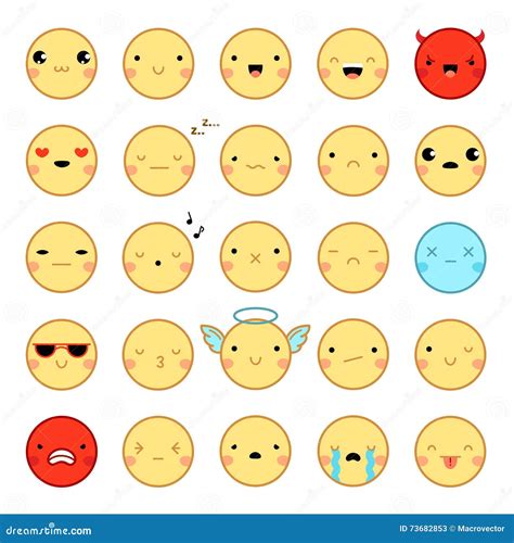 Emoji Emoticons Vector Icons Set CartoonDealer 69816815