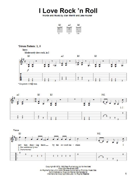 I Love Rock N Roll Sheet Music By Joan Jett The Blackhearts Easy